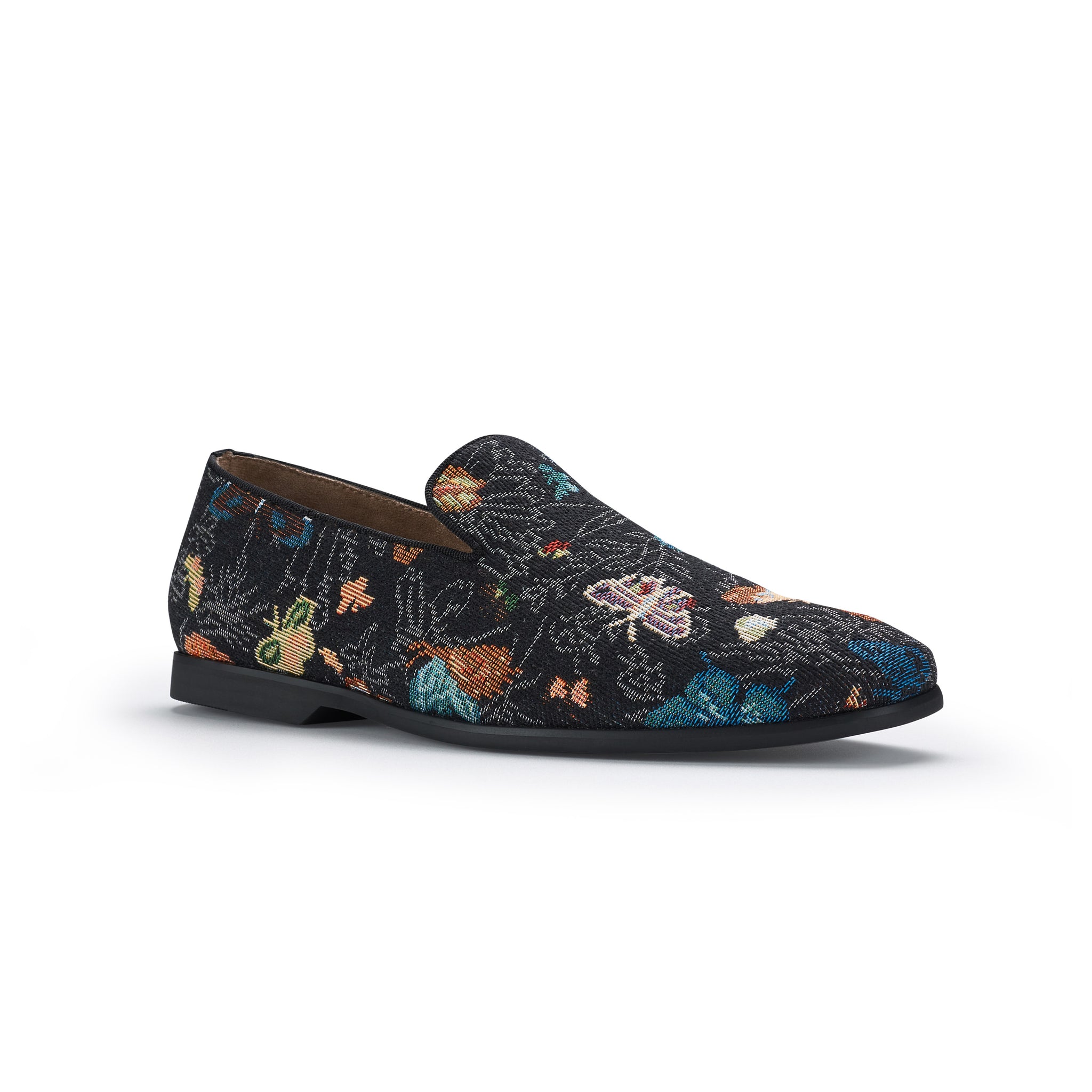 Canvas Wholecut Loafers | Cairo in Eden Noir | Ferro Aldo