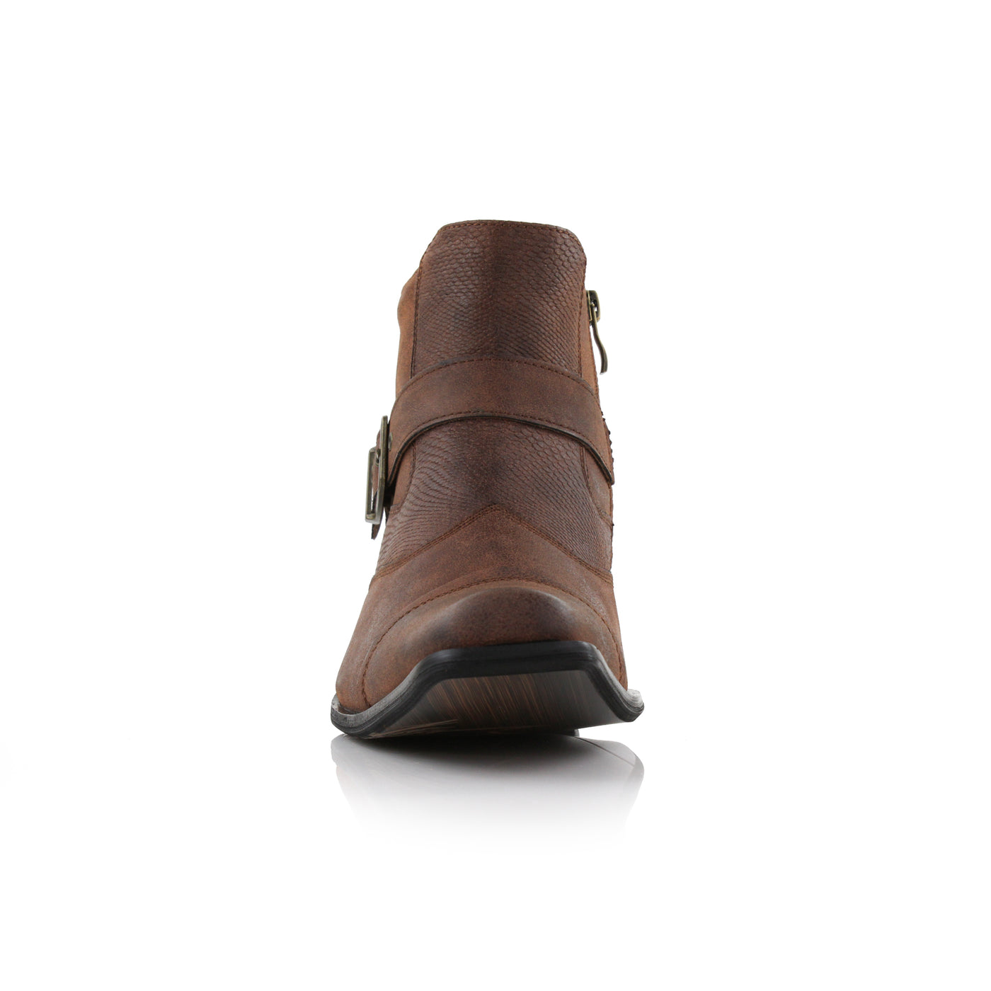 Ferro Aldo Men's Snake Texture Western Boot | Alejandro in Black