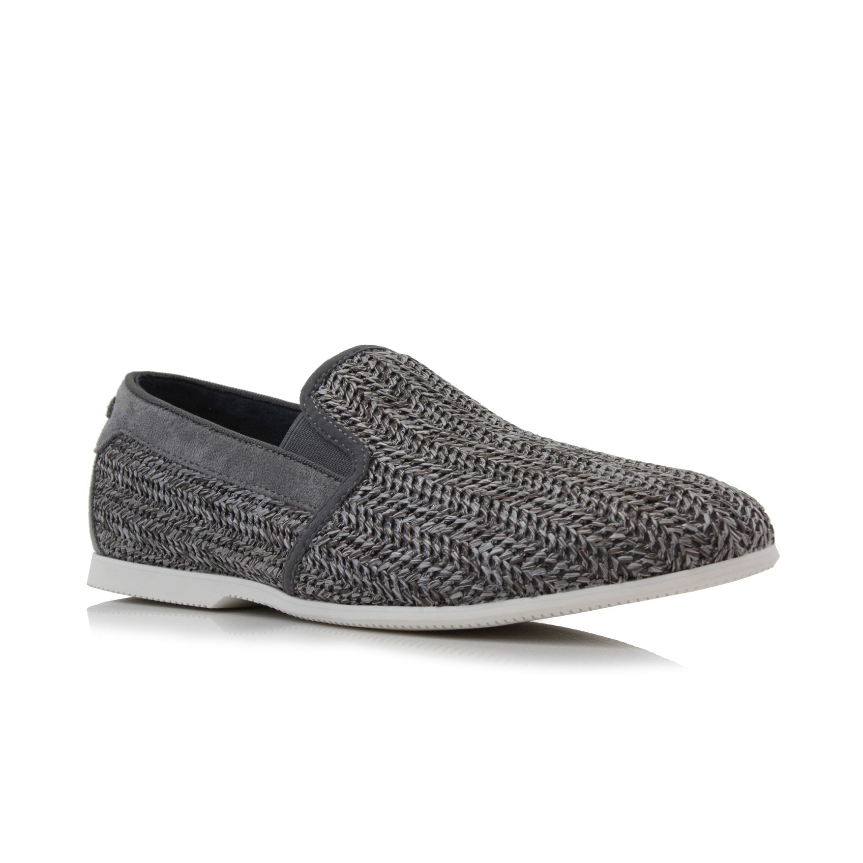 Ferro Aldo Men's Woven Slip-On Loafers | Jiro in Ash Grey