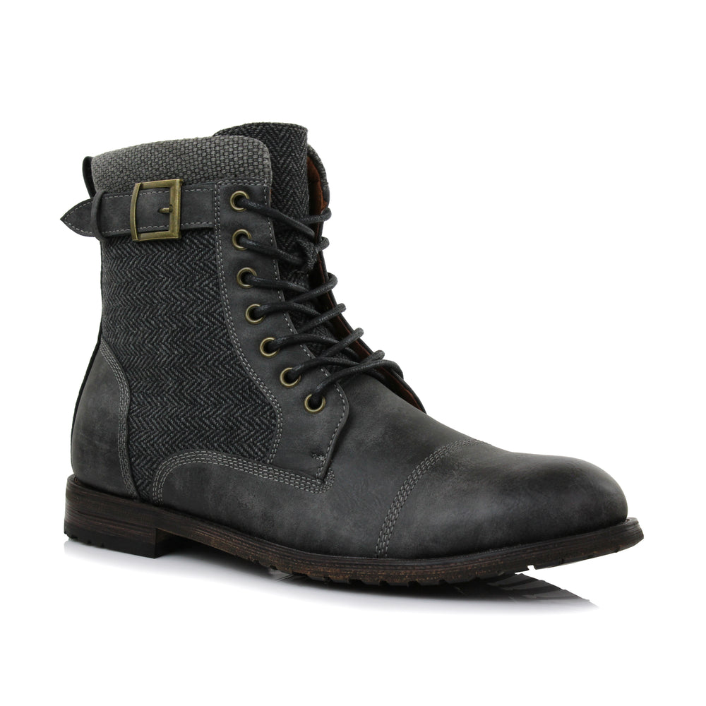 Vegan Leather Boots | ELIJAH in Charcoal | Men's Stylish Zippered Boots