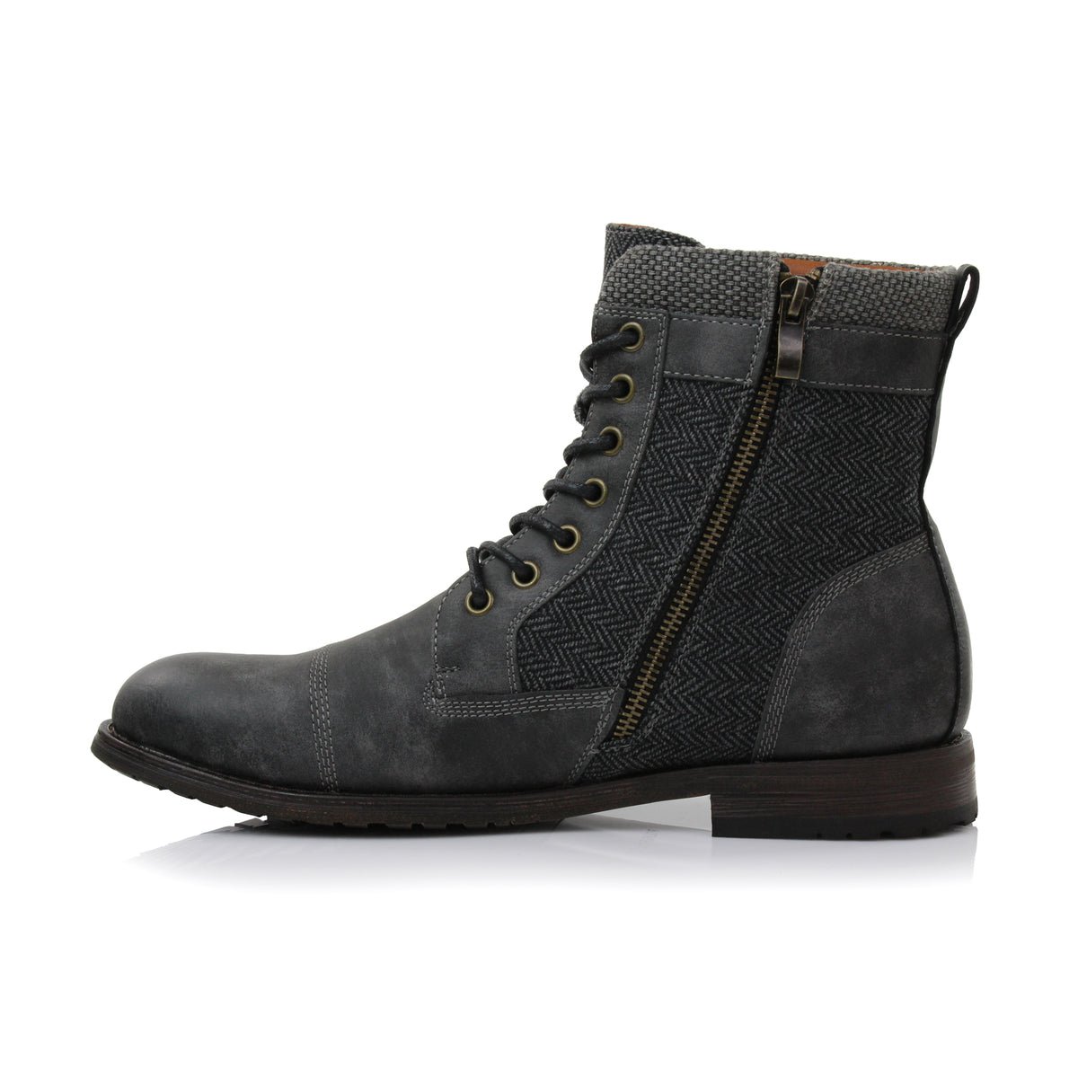 Vegan Leather Boots | ELIJAH in Charcoal | Men's Stylish Zippered Boots
