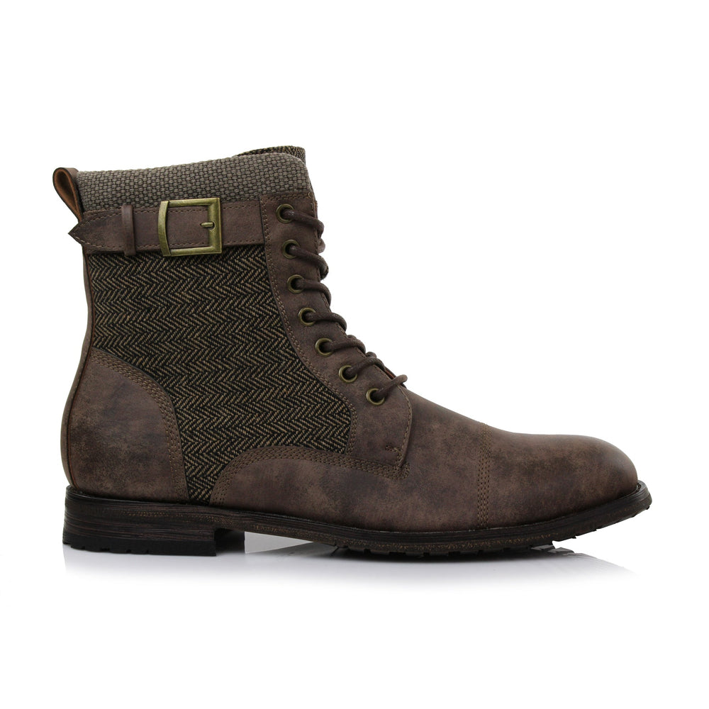 Vegan Leather Boots | ELIJAH in Chestnut | Men's Stylish Zippered Boots
