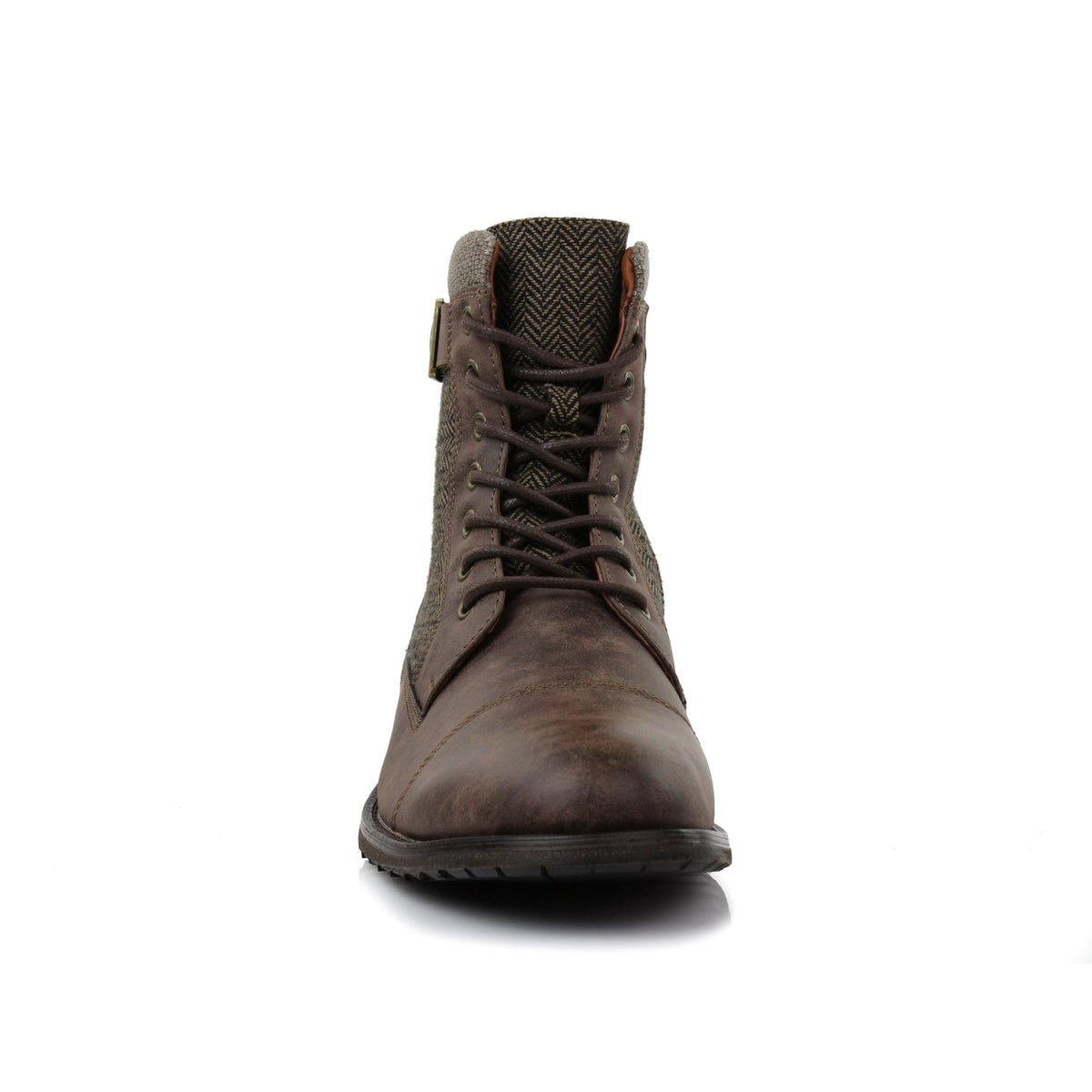 Vegan Leather Boots | ELIJAH in Chestnut | Men's Stylish Zippered Boots