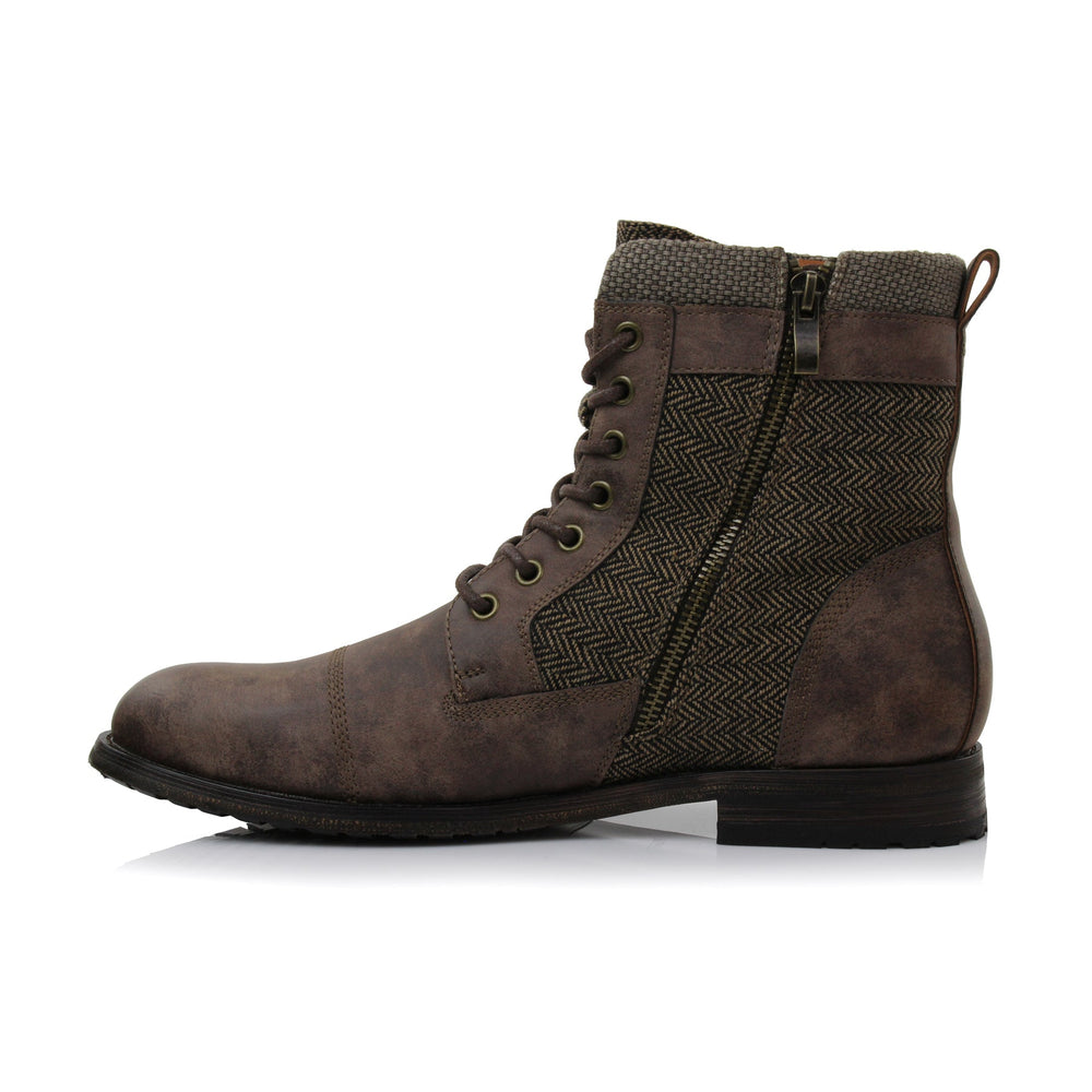 Vegan Leather Boots | ELIJAH in Chestnut | Men's Stylish Zippered Boots
