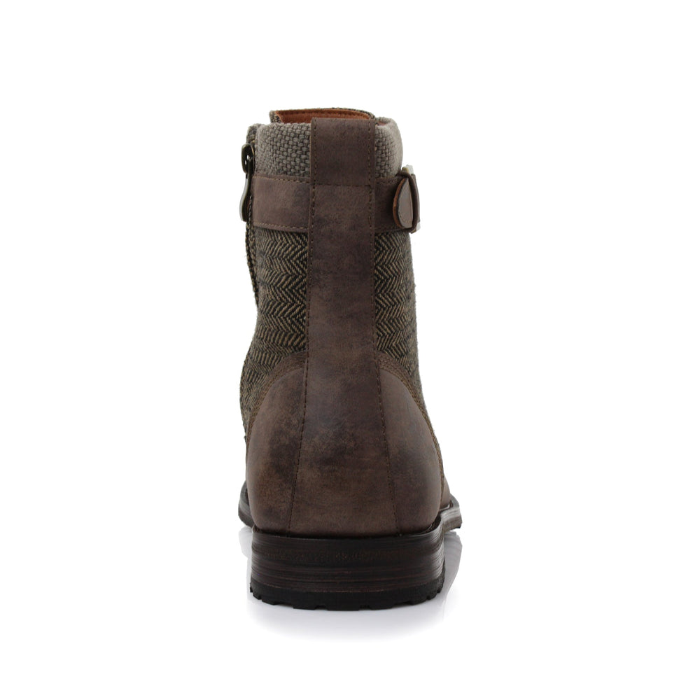 Vegan Leather Boots | ELIJAH in Chestnut | Men's Stylish Zippered Boots