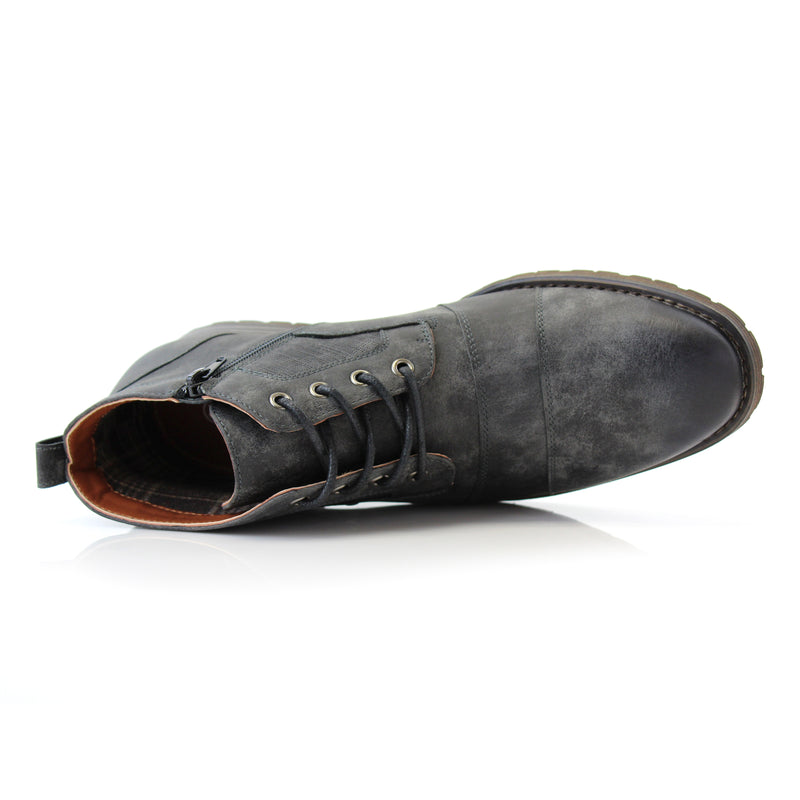 Mid-Top Zipper Boots | Blaine, Grey | Original Designer Men's Shoes