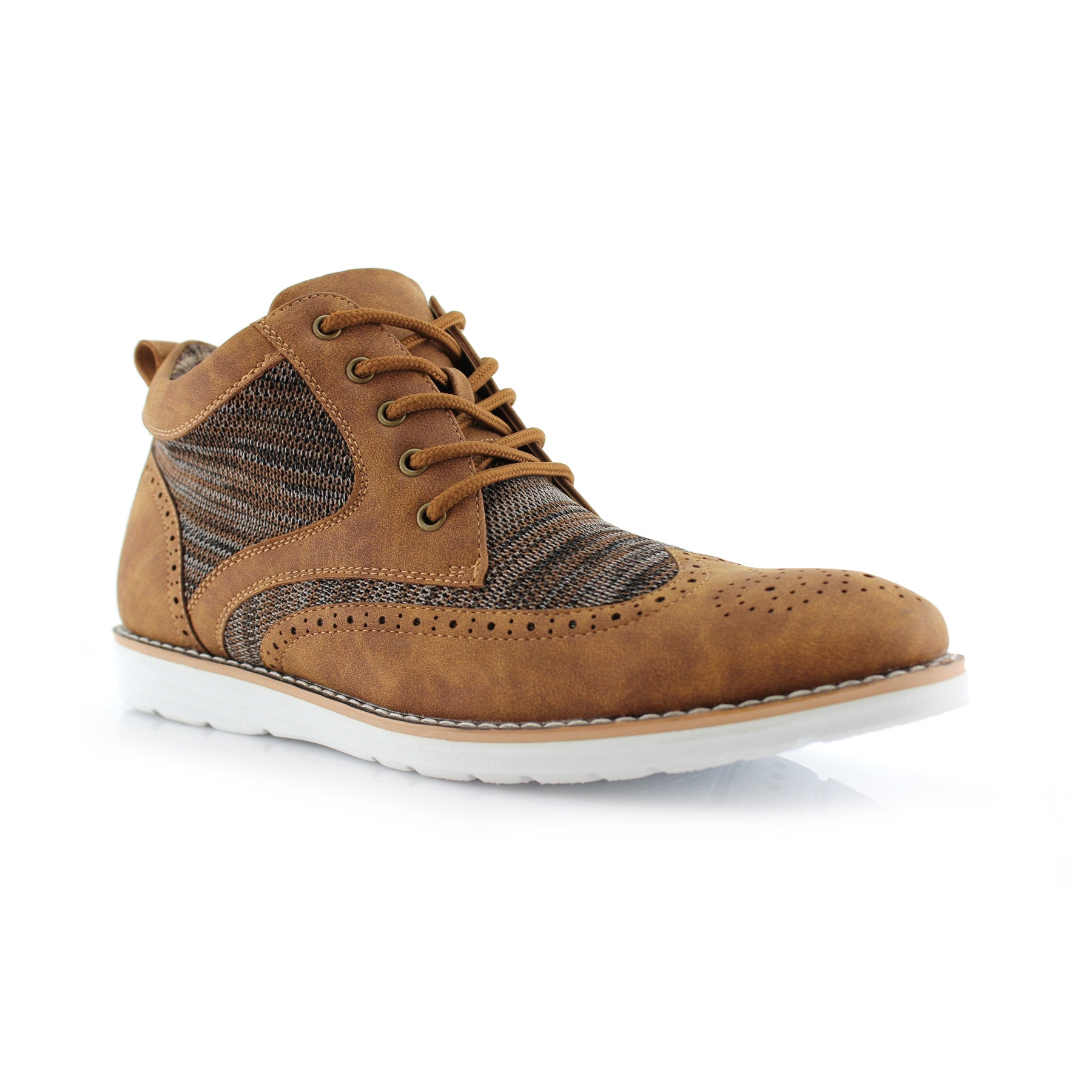 Knitted Suede Wingtip Sneaker | COLBERT | Polar Fox Casual Mid-Top