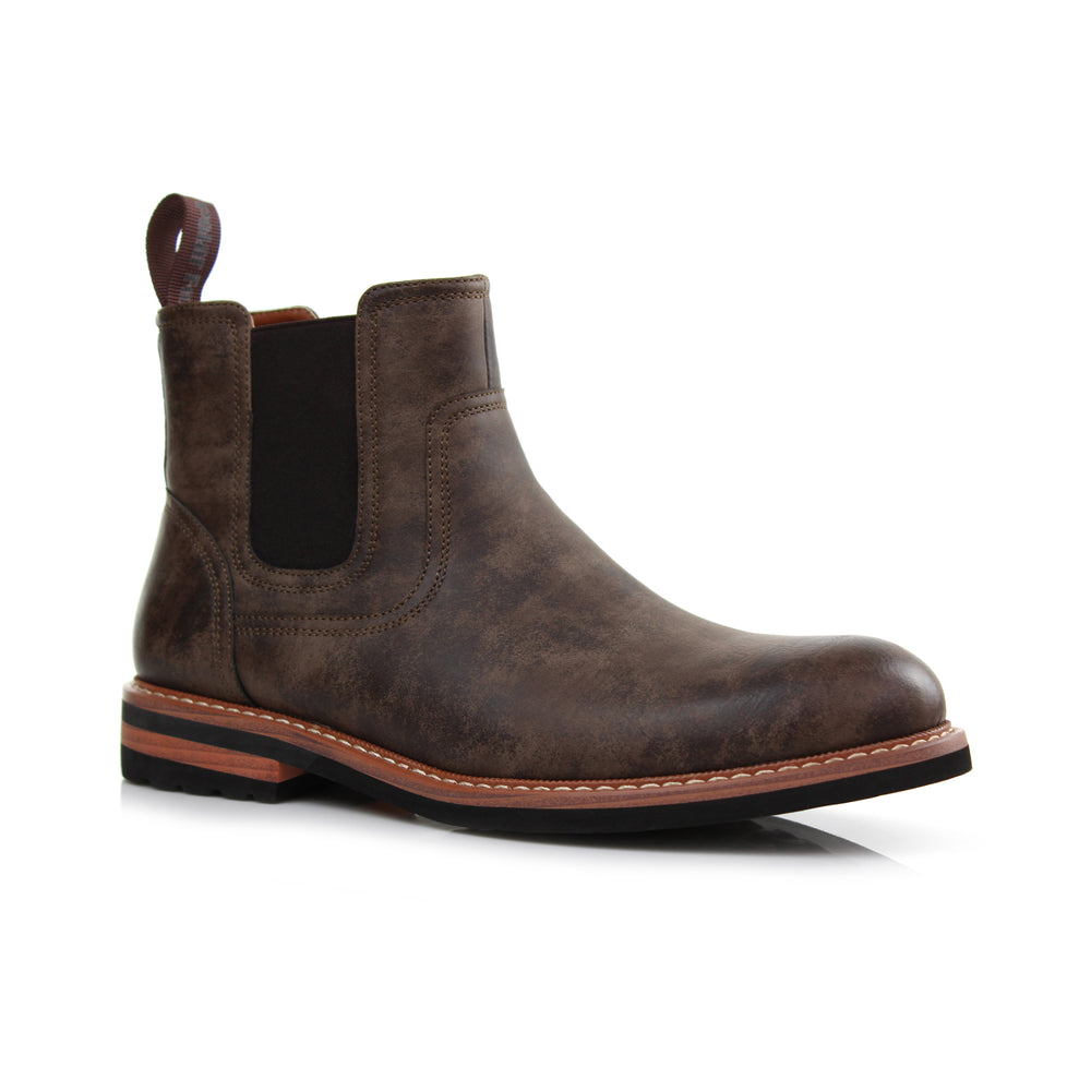 Rambler Style Western Chelsea Boots | DUNCAN | Distressed Vegan Leather ...